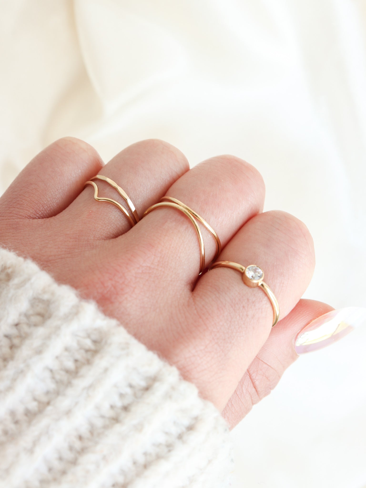 Gold Filled Chevron Ring